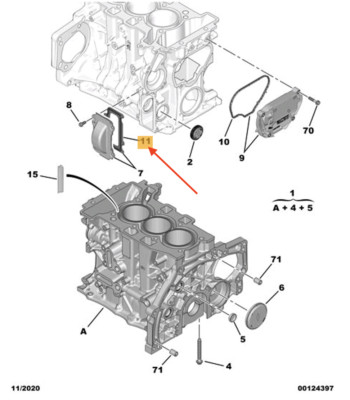 PEUGEOT 5008 Cylinder Block Closing Panel Seal 9814638580 New Genuine ...