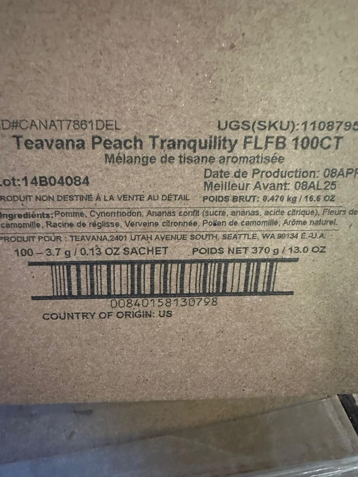 Teavana Peach Tranquility Herbal Tea Sachets (50 Count) - Caffeine-Free ...