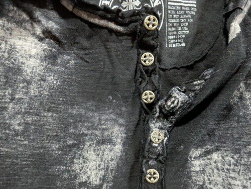 Affliction Live Fast Shirt Mens Large Cross Long Sleeve Thermal Black ...