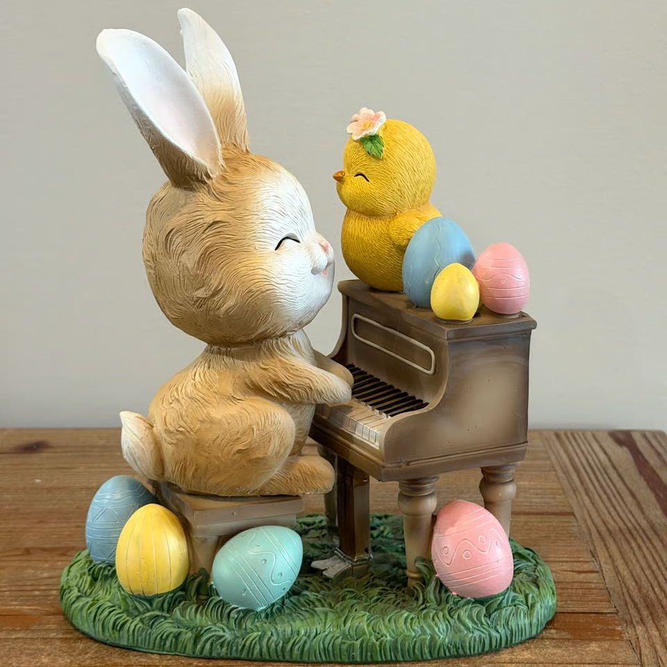 Cottontail Lane EASTER BUNNY Playing PIANO with Chick & Eggs Easter ...