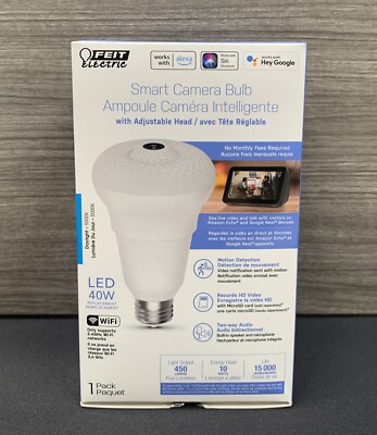 Feit Electric Wireless Light Bulb Camera, Smart WiFi Camera Integrated ...