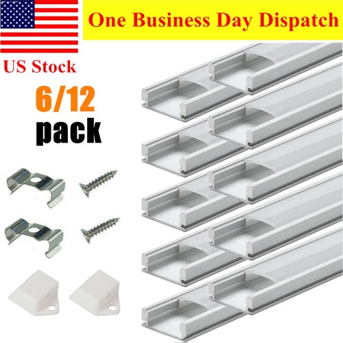 6/12 Pack 1M Each Aluminum Channel for LED Strip Lights U-Shape Track ...