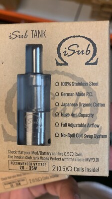Innokin ISUB tank GENUINE Atomzer sub ohm tank coils TPD 2 free coils ...