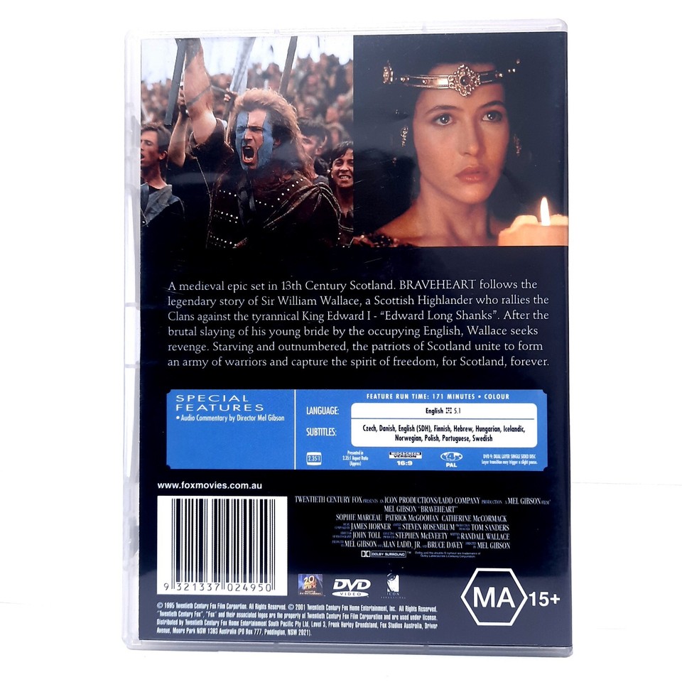 Braveheart (1995) | DVD, R4 | 20th Century Fox, 2001 | Mel Gibson | eBay