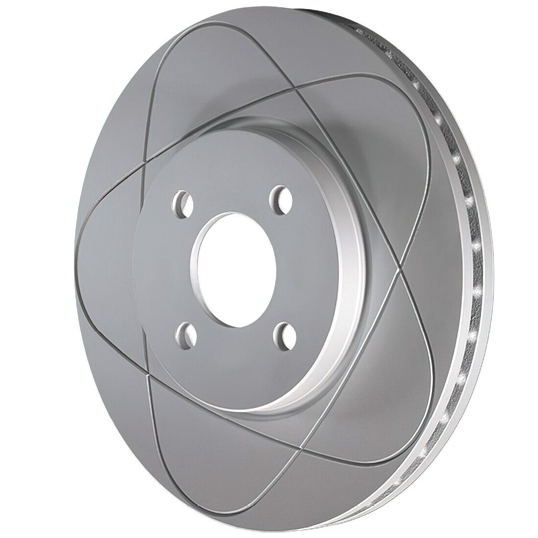 Premium Front Slotted Disc Brake Rotors, Fits Audi, Volkswagen; 4 Lugs ...