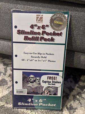 Slimline Pocket Refill Pack 4" x 6" By Thompson, Acid Free, W/caption ...
