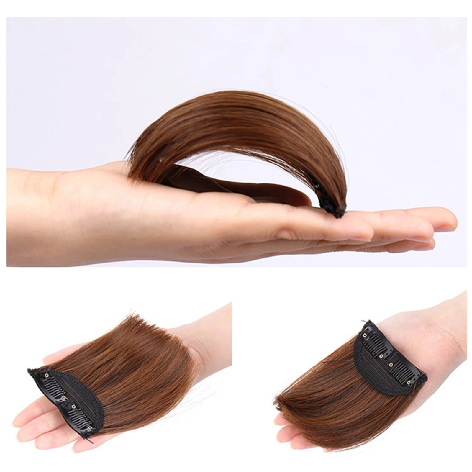 10cm Wig Piece Natural Look Supplement Head Hairs Extensions Straight ...