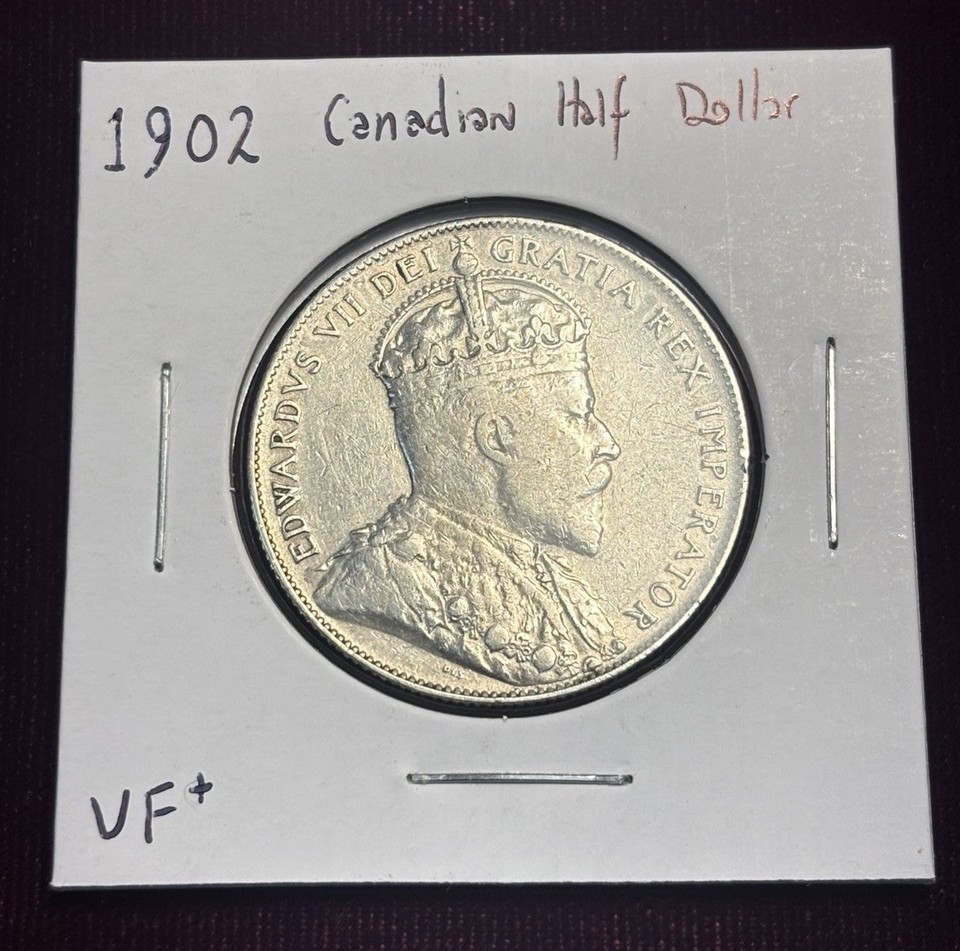 1902 Canadian Half Dollar 50 Cent Silver Collectible Coin VF+ | eBay