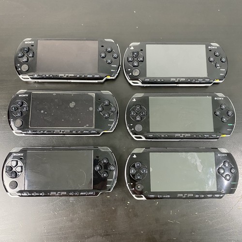 LOT OF 6 PSP 1001 2001 3001 Black Consoles FOR PARTS/REPAIR - MOST WORK ...