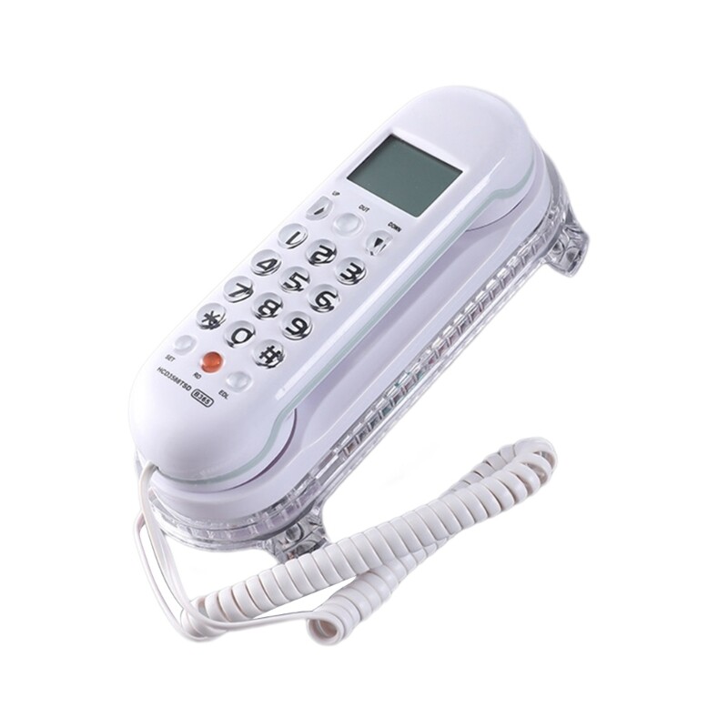 B365 Crystal Base Landline Phone Small Wall mounted Telephone with LCD ...