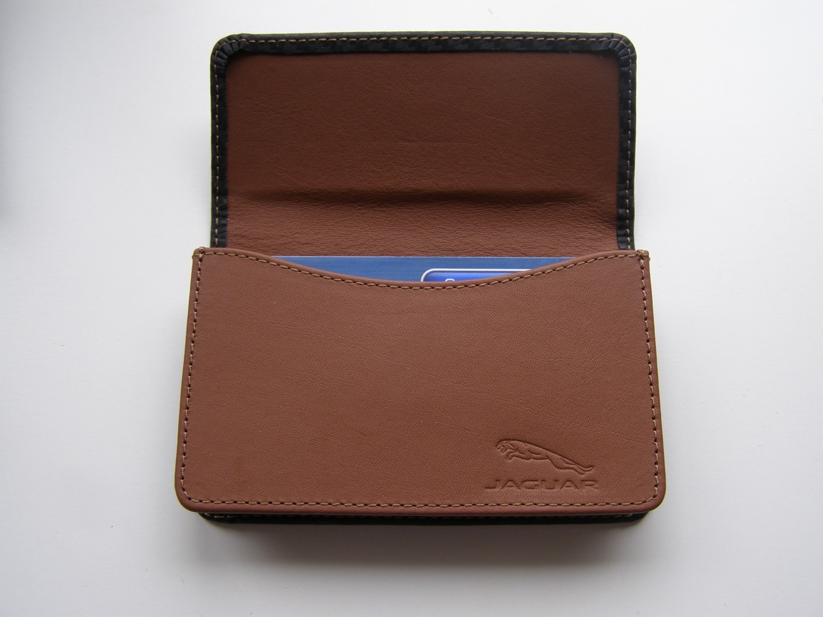 NEW GENUINE JAGUAR LEATHER WALLET CARBON FIBRE X E F-TYPE XK XF XJ XE F ...