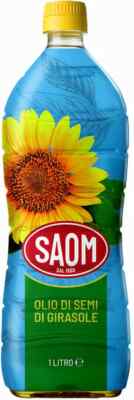 12x Saom Olio di Semi di Girasole in Pet da 1 Litro x Totale 12 Litri ...