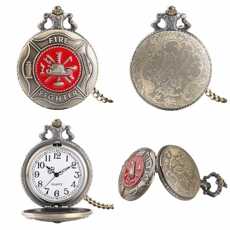 Steampunk Quartz Analog Pocket Watch with Necklace Chain for Women Men ...