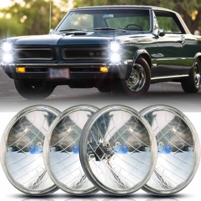 4x 5.75" inch Headlights HI/LO Beam White FIT Pontiac GTO Firebird 1964 ...