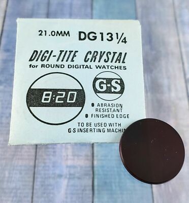 Vintage 21.0 mm G-S DIGI-TITE Watch Crystal for Round Digital Watches ...