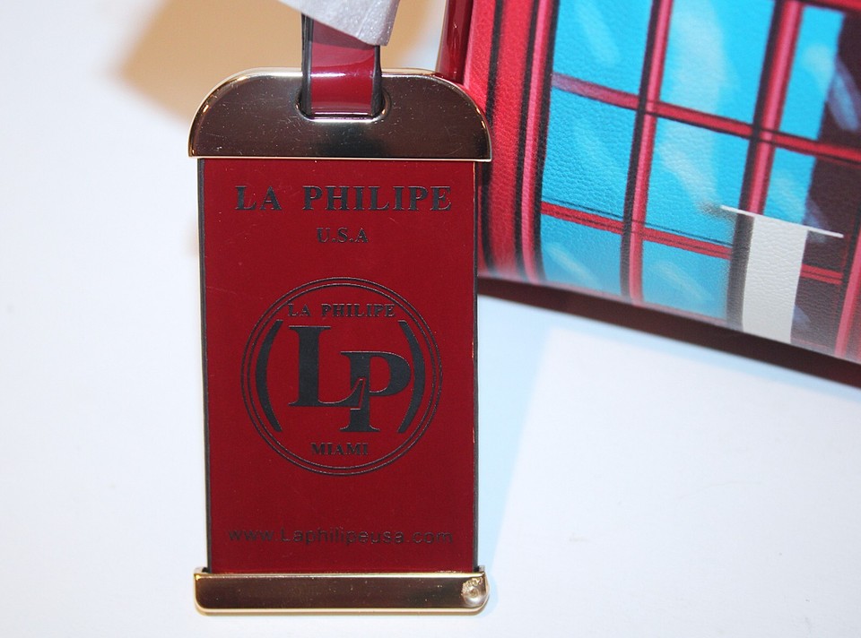 LP La Philipe Purse "Umbrella in London" Handbag Red Large Bag Black ...