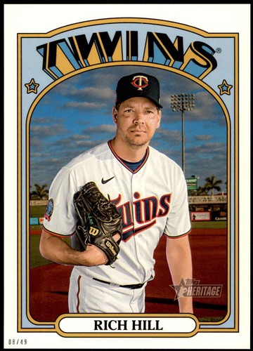 Rich Hill 2021 Topps Heritage 5x7 #437 SP 8/49 Twins | eBay
