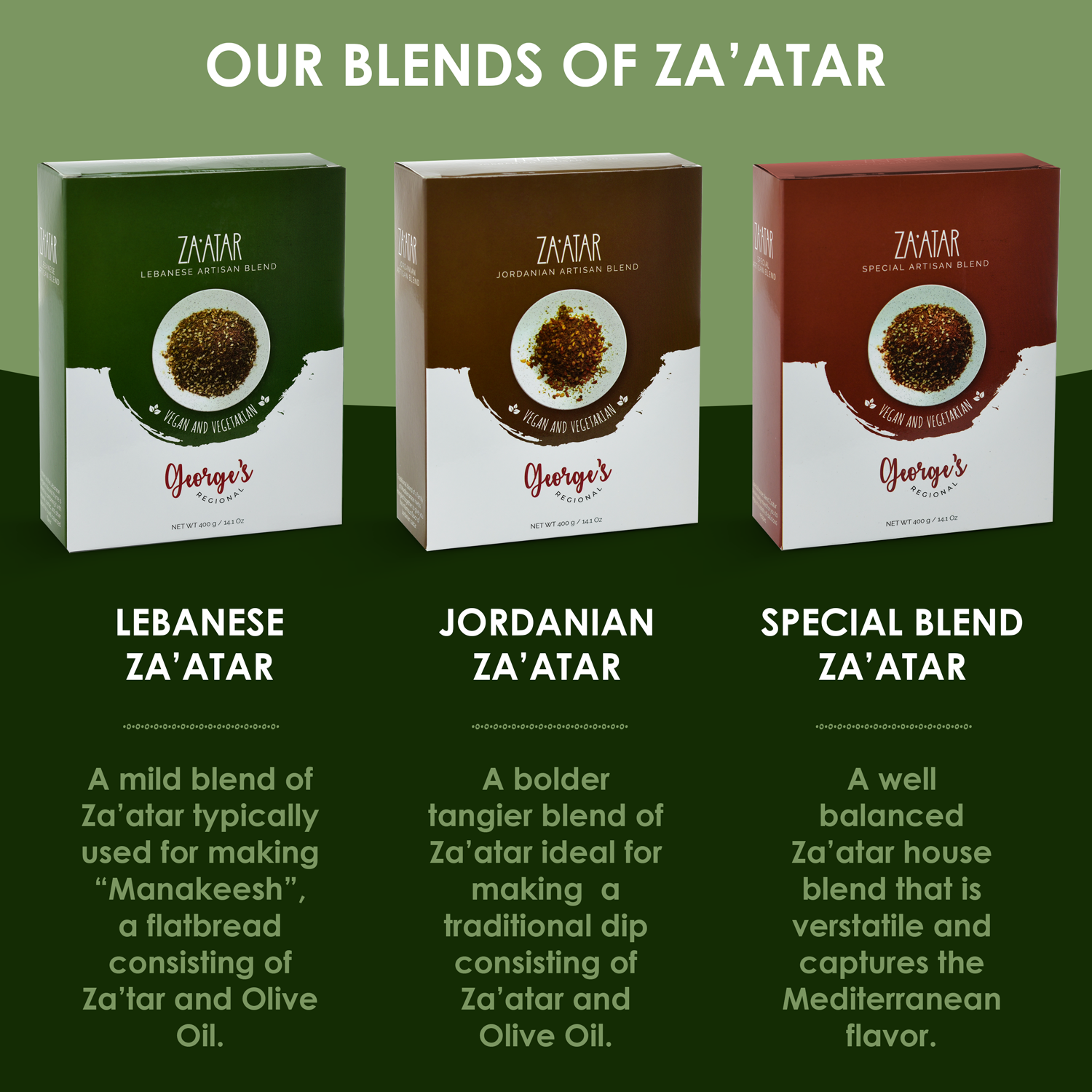 Jordanian Zaatar 400g Spice Blend Zatar Thyme Mixture Green Za'atar ...