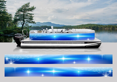 WRAPPING PONTOON REPLACEMENT GRAPHICS KIT DECAL STICKERS BOATS WAVES | eBay