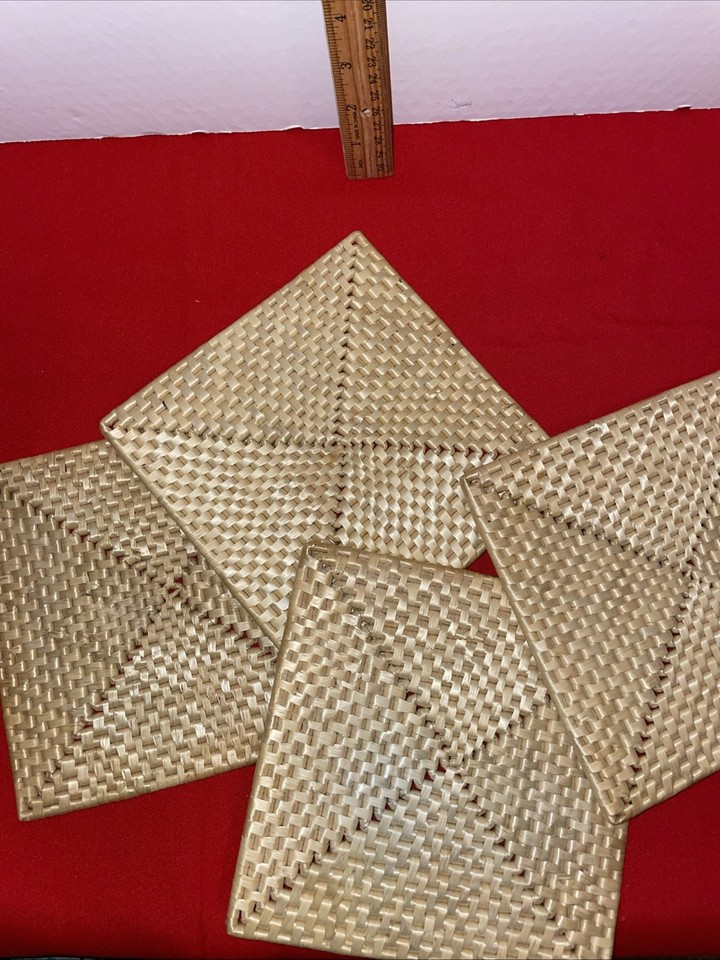 Vintage, Set Of 4, Woven Trivets | eBay UK