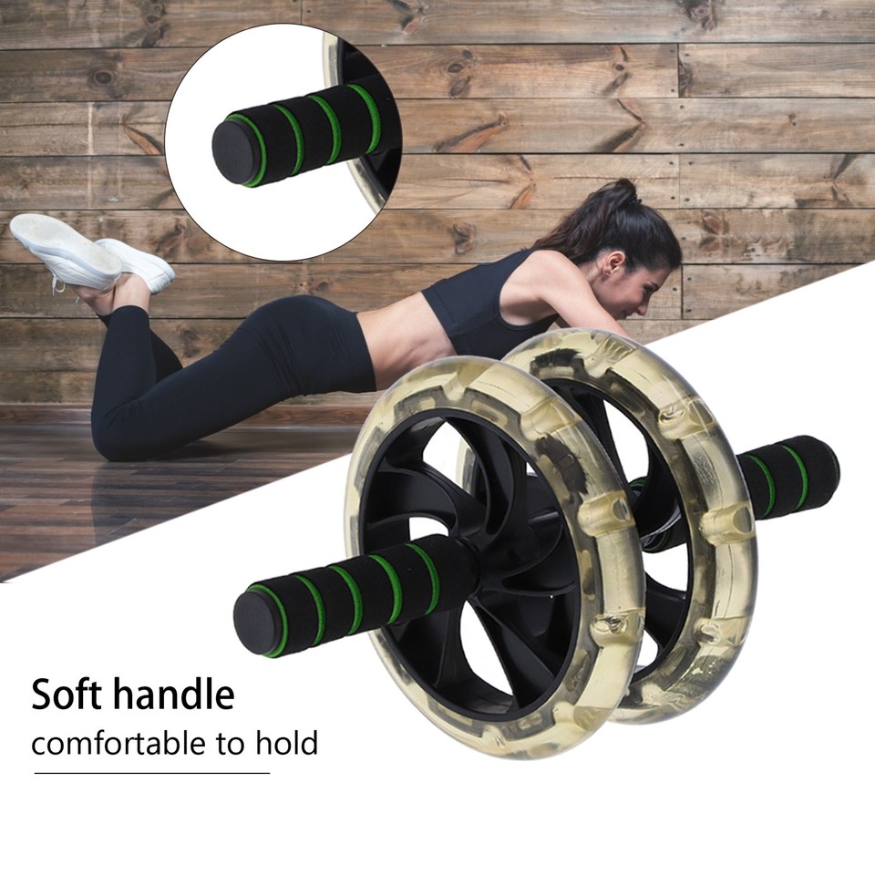 ♢200mm Abdominal Wheel Roller NonSlip Dual Wheels Exercise Roller For ...