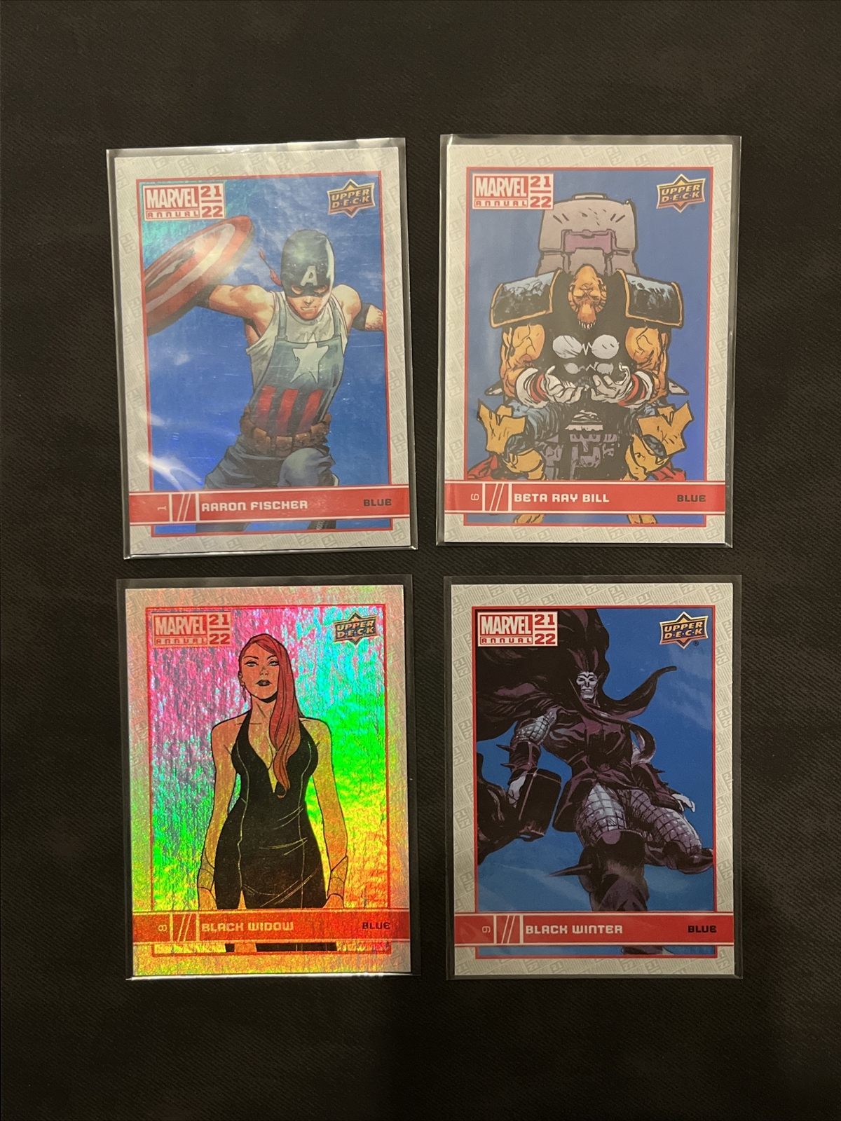 2021-22 Upper Deck Marvel Annual BLUE PARALLEL Cards Complete your set ...