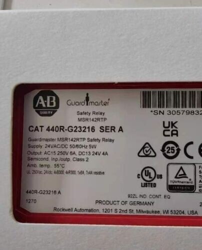 New Factory Sealed AB 440R-G23216 SER A Guardmaster Safety Relay ...