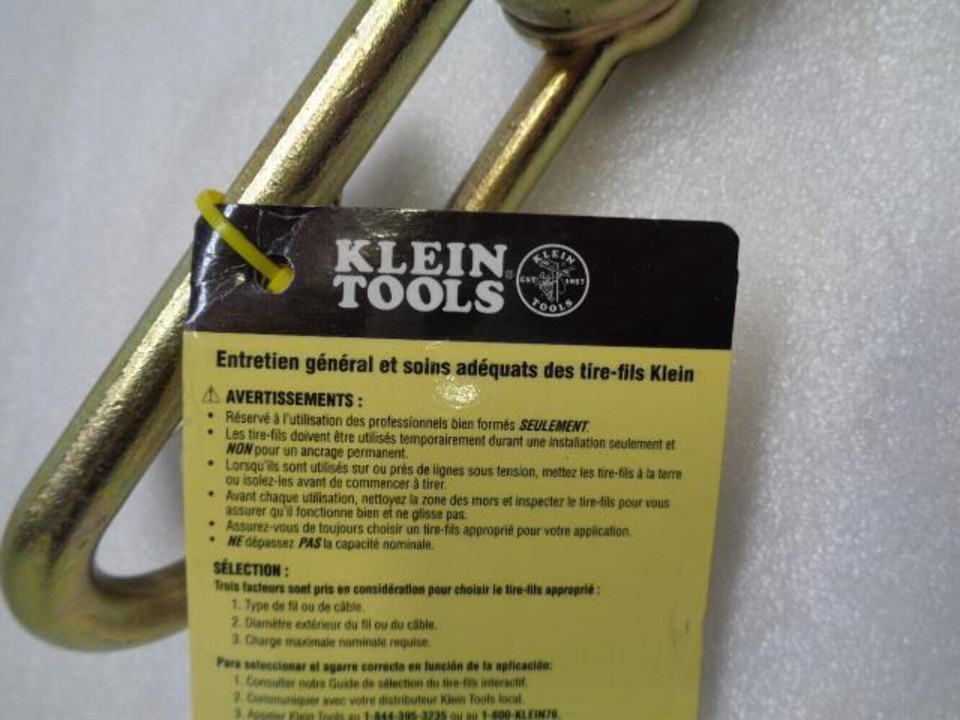 NEW KLEIN TOOLS CHICAGO GRIP 15,000LB (6803 KG) SAFE LOAD 0.5-0.75 ...