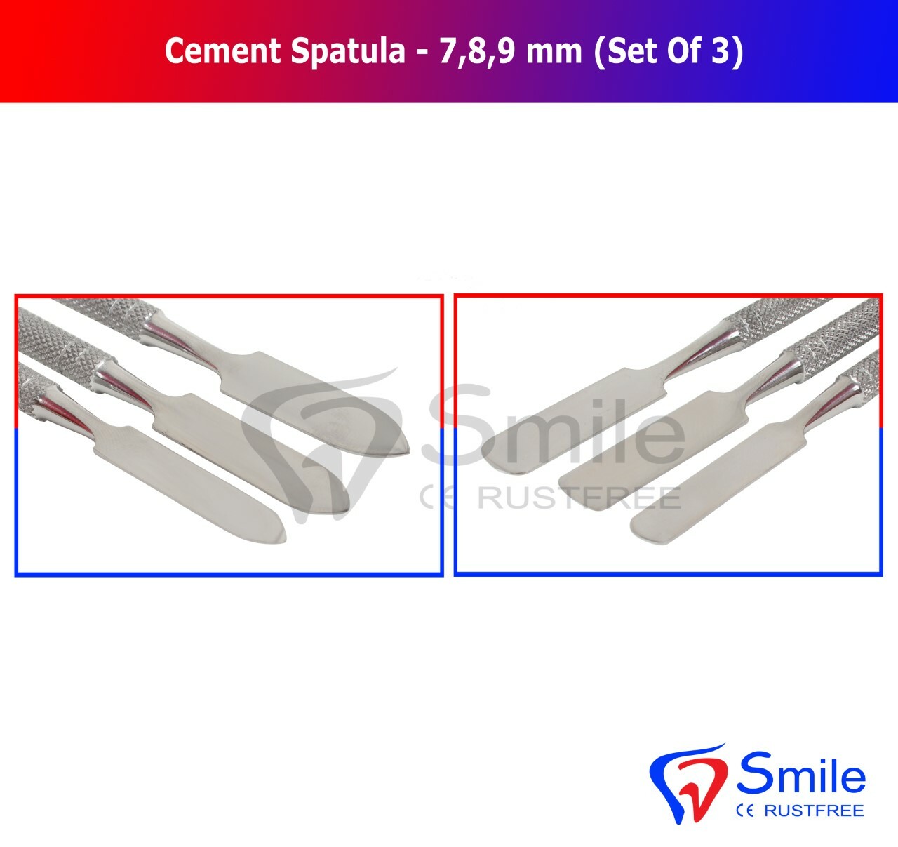 Dental Cement Spatulas 7,8,9mm (Set Of 3) Dental Lab Double Ended ...