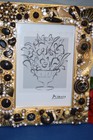 JEWELRY RHINESTONE DECORATED PICTURE FRAME ONE OF A KIND ART BY ALICE ...