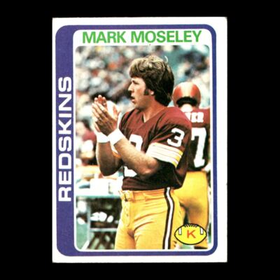 Mark Moseley 1978 Topps Washington Redskins #396 R309C 2 | eBay
