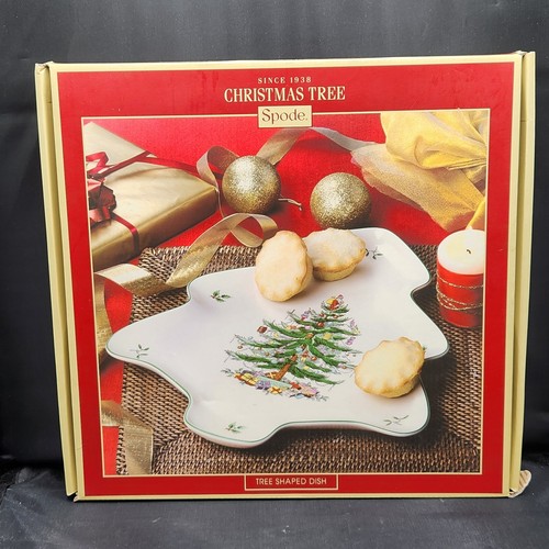 Spode Christmas Tree Shaped Dish Large 14" Original Box Holiday ...