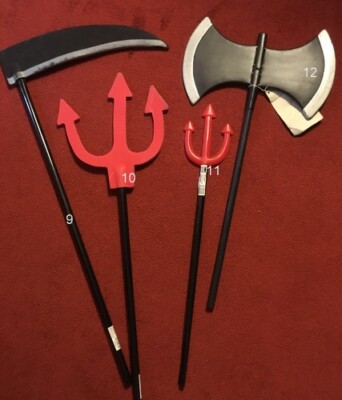 Halloween Grim Reaper Axe Death Scythe Devil Fork Trident Plastic ...