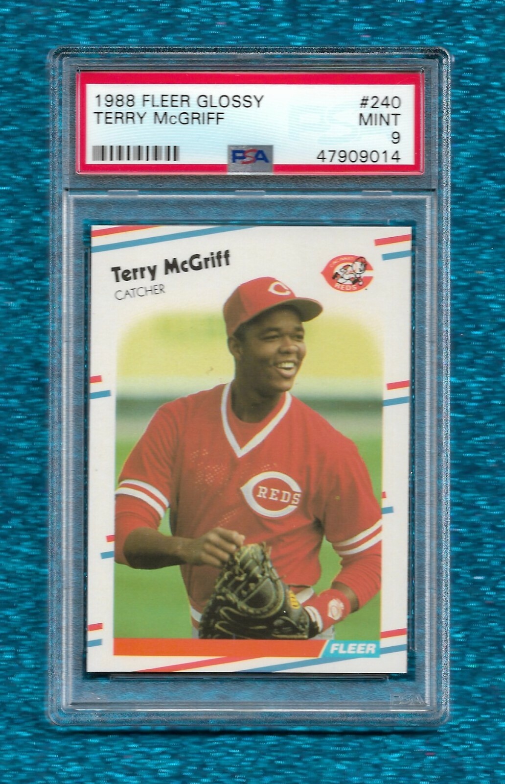 1988 FLEER GLOSSY #240 TERRY McGRIFF PSA 9 MINT POP 1 ONLY 1 HIGHER ...