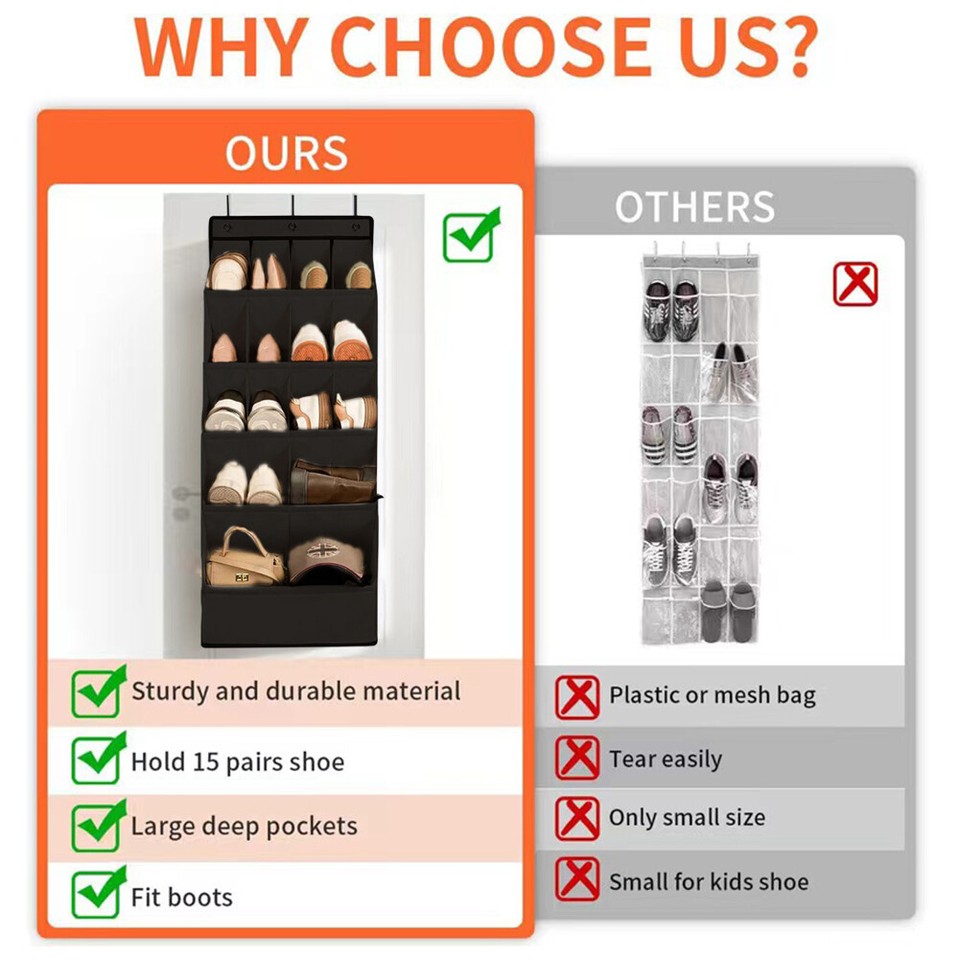 Over-the-Door Shoe Organizer Hanging Shoe Organizer Hanging Shoe Rack ...