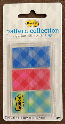 60 Post-It Pattern Collection Flags Gift Wrap Tags Labels 680-PLAID2 ...