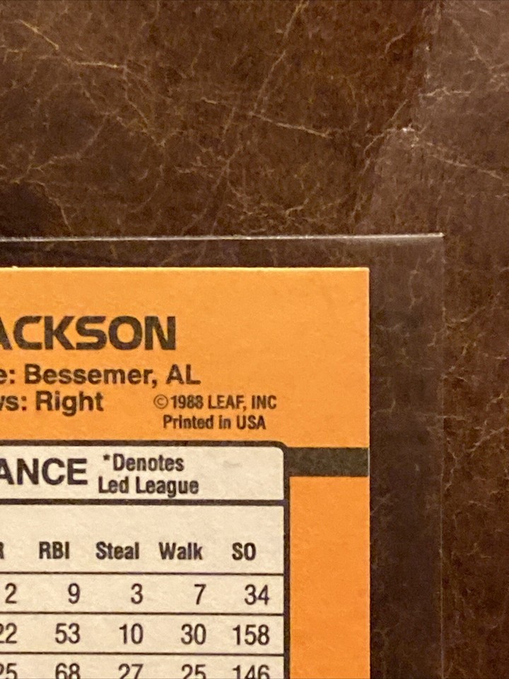Bo Jackson Donruss 1989 #208 Double Error Card Very RARE! Mint | eBay