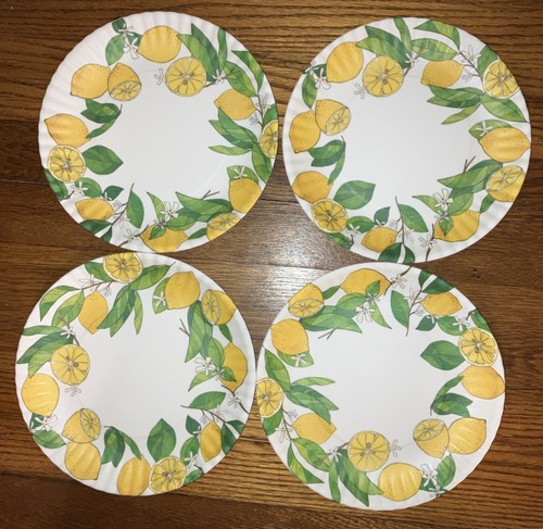 Set of 4 One Hundred 80 Degrees Lemon Melamine Paper Plate Design | eBay