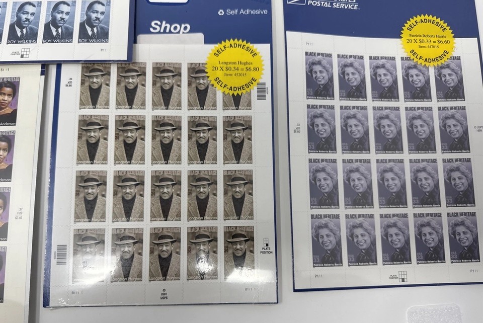 Lot Of 9 MNH USPS Sealed Mini Sheets Black Heritage Series Face $60.40 ...