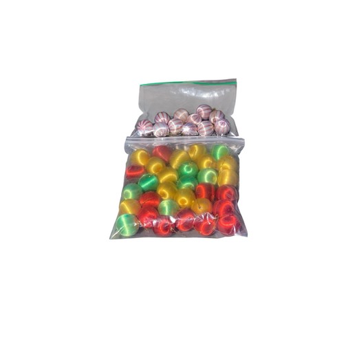 42 VTG Green Red Gold Striped Pink Spun Satin Ball Christmas Unbreak ...