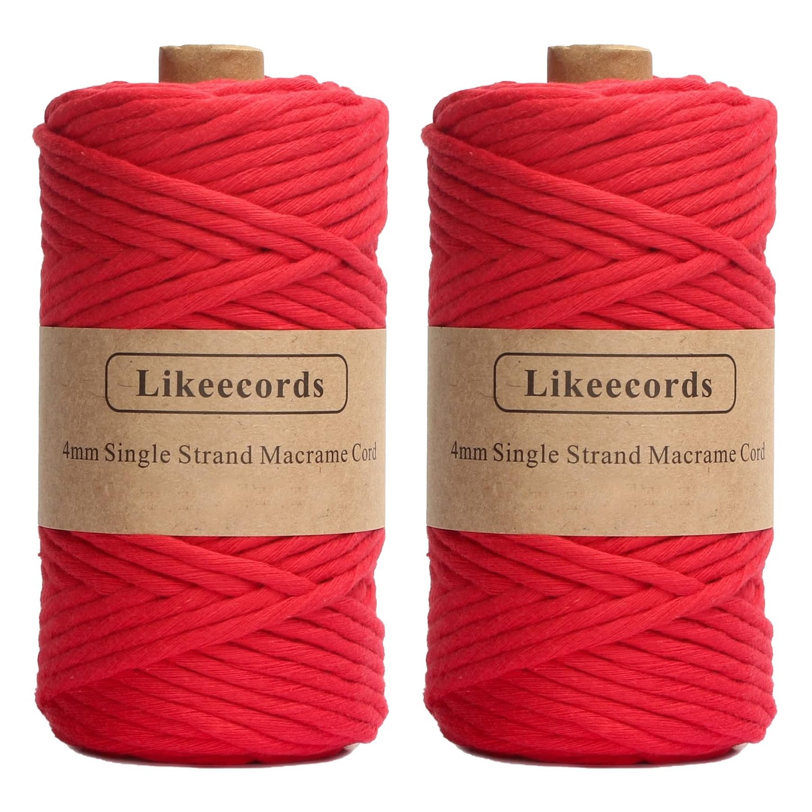 2 Skeins of 4mm X 80m Single Strand Macrame Cord Handmade Decorations ...