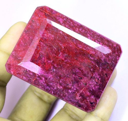 980 Ct Natural Huge Red Ruby Emerald Earth Mined For Gallery Certified ...