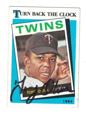Tony Oliva Signed Autographed 1989 Topps Card Minnesota Twins HOF | eBay