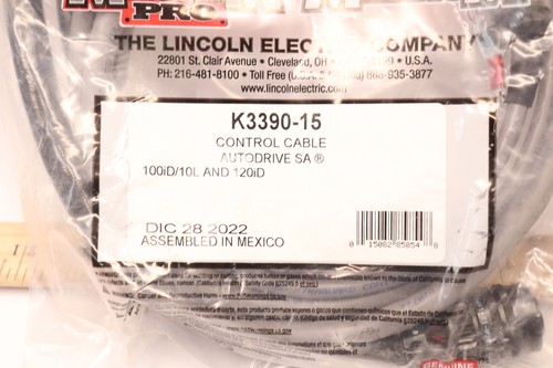 Lincoln Electric Magnum Pro Control Cable 100iD/10L, 120ID K3390-15 | eBay