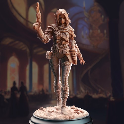 DM Stash Miniature Drow Female Gunslinger Ranger Rogue DnD D&D ...