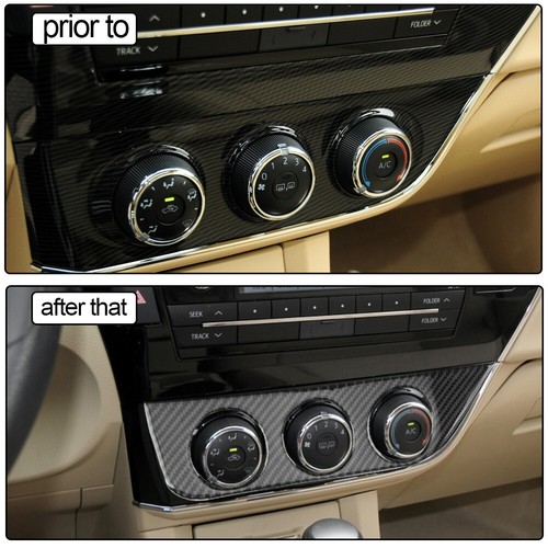 For Toyota Corolla 2014-18 Carbon Fiber Interior Climate Console Cover ...