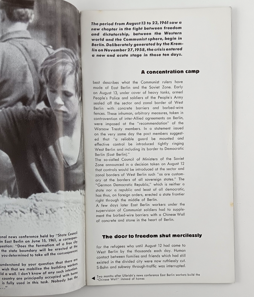 1961 Berlin Wall Construction East & West Germany History Communism VTG ...