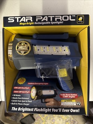 Star Patrol Mega Bright Rechargeable Spotlight Tactical & Emergency Flashlight | eBay