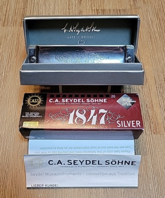 Seydel 1847 Silver Harmonica Key of C w/ Case, Sleeve & Instructions ...