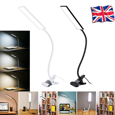 48LED USB Clip On Flexible Desk Lamp Dimmable Memory Bed Read Study ...